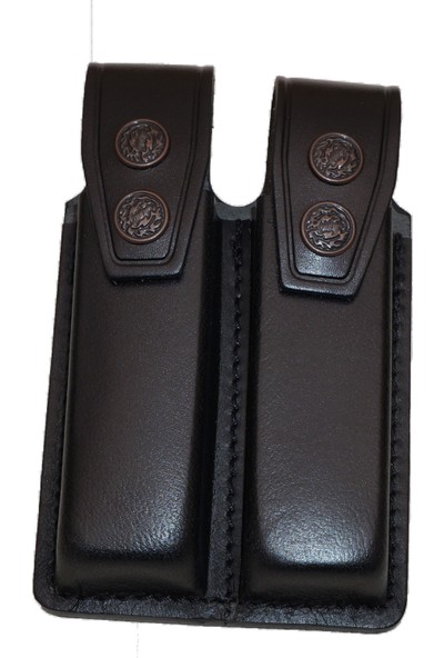 Kuyucular Deri Ürünleri 16'lı Çiftli Deri Şarjör Kılıfı Siyah