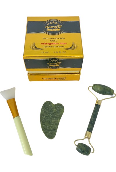 Neweffe Anti-Aging Altın Krem + Yeşim Taşı Jade Rollar Seti Neweffe Anti-Aging Altın Krem + Yeşim Taşı Jade Rollar Seti