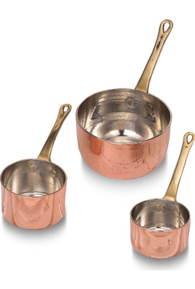 Hanedan Bakır Mini Şef Gasarol 3'lü Takım Düz