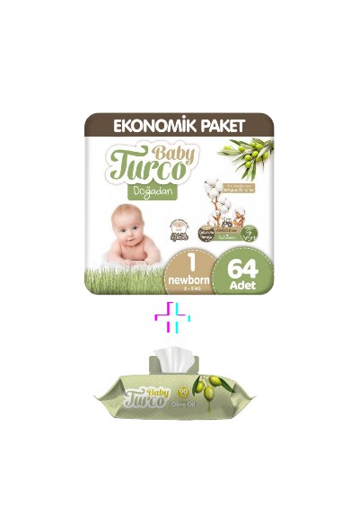 Baby Turco 64 Adet 1 Newboru + 1 Islak Mendil