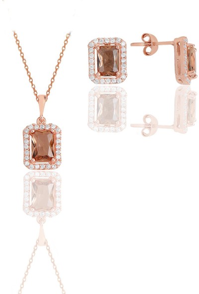 Söğütlü Silver Gümüş Rose Renk Değiştiren Zultanit Taşlı Baget Kesim Ikili Set Söğütlü Silver Gümüş Rose Renk Değiştiren Zultanit Taşlı Baget Kesim Ikili Set