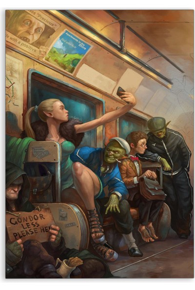 Efor Dijital Elf ve Troller Çerçevesiz Poster Efor Dijital Elf ve Troller Çerçevesiz Poster