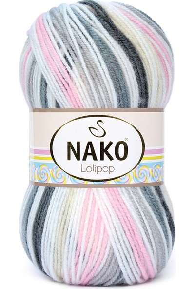 Nako Lolipop Pembe Gri 5 Adet 81956