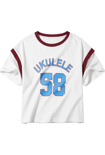 Ton Lion Kids Ton Lion Kids Kız Çocuk Bisiklet Yaka Kısa Kollu T-Shirt (Yurt Dışından)