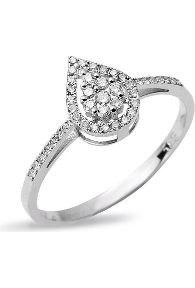 Zer 0,20 Karat Damla Pırlanta Yüzük