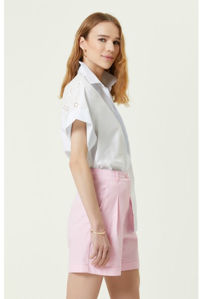 Network Geniş Fit Beyaz Gömlek