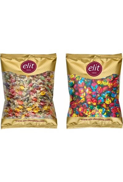 Elit Çikolata Sütlü Çikolata 1 kg + Minibon Şeker 1 kg 2'li