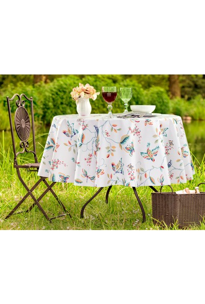 Madame CocoViolet Pvc Masa Örtüsü - Beyaz - 140 cm
