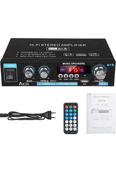 Sunlink AK35 800W Ev Araba Amplifikatörleri 2 Kanal Bluetooth 5.0 Surround Ses Fm USB Uzaktan Kumanda Mini Hıfı Dijital Amplifikatör Stereo Sunlink AK35 800W Ev Araba Amplifikatörleri 2 Kanal Bluetooth 5.0 Surround Ses Fm USB Uzaktan Kumanda Mini Hıfı Dijital Amplifikatör Stereo