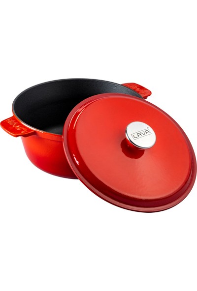 Lava Döküm Yuvarlak Tencere 26 cm Tencere