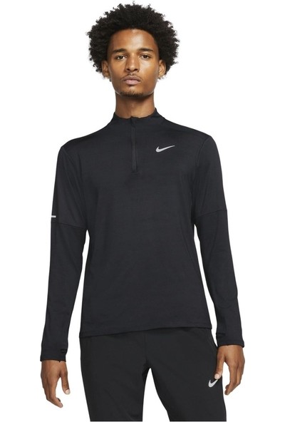 Nike Dri-Fit 1/2-Zip DJ0531-010 Running Long-Sleeve Erkek Tişört
