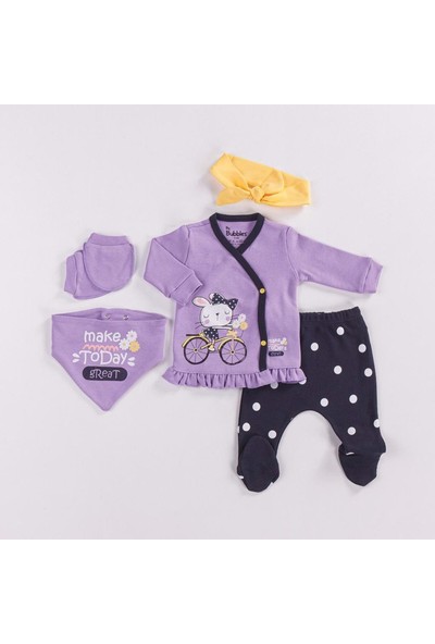 By Bubbles Unisex Bebek 5li Zıbın Kedili - By Bubbles - Hastane Çıkış - Mor - Yenidoğan By Bubbles Unisex Bebek 5li Zıbın Kedili - By Bubbles - Hastane Çıkış - Mor - Yenidoğan