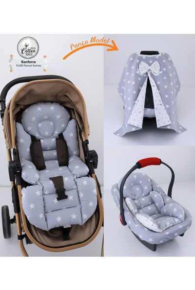 Umaybebek Puset Örtüsü Takımı Bebek Arabası Minderli-Panço Umaybebek Puset Örtüsü Takımı Bebek Arabası Minderli-Panço