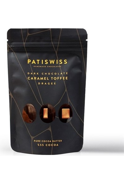 Patiswiss Bitter Çikolata Kaplı Karamel Toffee Draje Patiswiss Bitter Çikolata Kaplı Karamel Toffee Draje