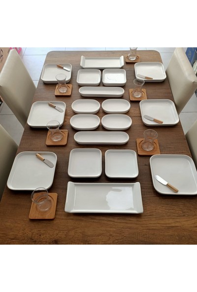 Bi Bu Evim 6 Kişilik 36 Parça Beyaz Seramik Kahvaltı Takımı