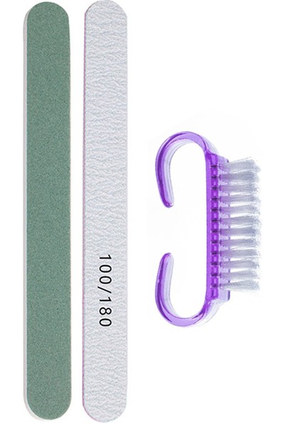 Ibcccndc Tırnak Törpüsü 2'li, Çift Yüzey Tırnak Parlatıcı ve Küçük Boy Tırnak Fırçası Seti