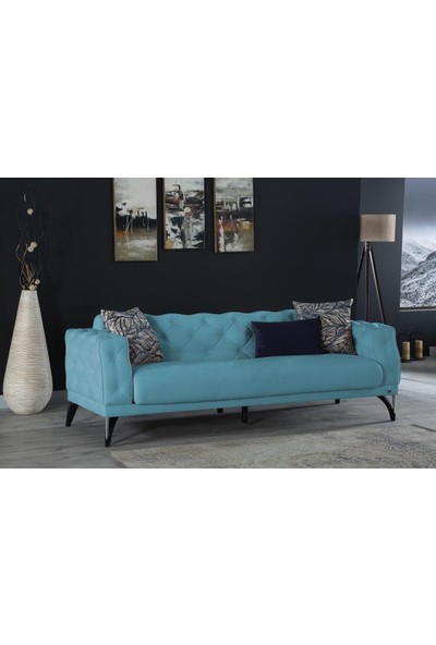 Ipek Mobilya Argos 3'lü Koltuk ( Mavi ) Ipek Mobilya Argos 3'lü Koltuk ( Mavi )