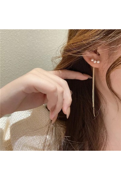 Cosita Inci 3 Parça Gümüş Kaplama Püsküllü Küpe