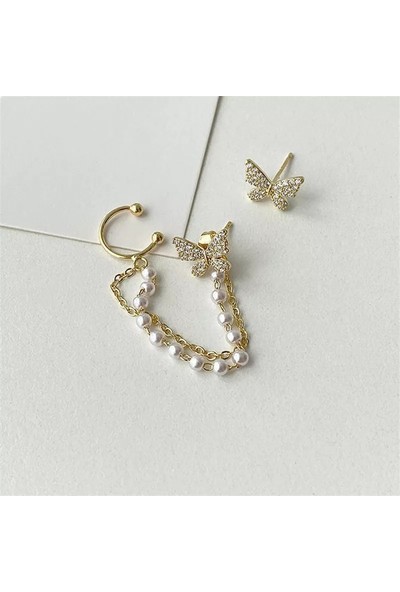 Cosita Kelebek 3 Parça Püsküllü Kıkırdak Küpe Cosita Kelebek 3 Parça Püsküllü Kıkırdak Küpe