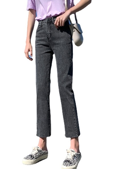 Enjoy Technology Life Kadın Bol Paça Kot Pantolon - Gri (Yurt Dışından) Enjoy Technology Life Kadın Bol Paça Kot Pantolon - Gri (Yurt Dışından)