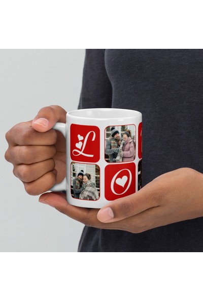 Yüksel Kişiye Özel Resimli Love Yazılı Seramik Bardak