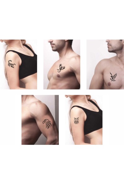 Aradığın Şeyler Akrep ve Kartal Desenleri Hint Kınası ile Geçici Dövme Yapma Seti