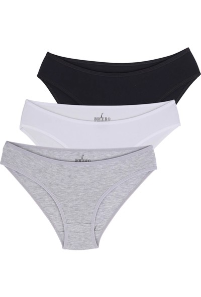 Bolero 3'lü Kadın Düz Slip Külot