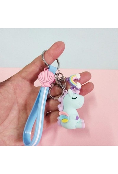 Bade Hediyelik Unicorn Anahtarlık ve Çanta Süsü Mavi