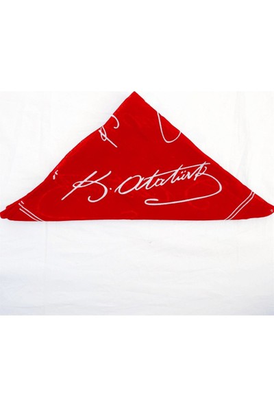 Askıcı Unisex Kırmızı Atatürk Imzalı Bandana