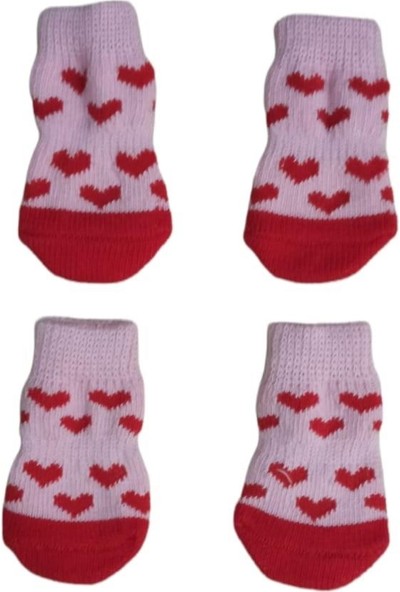 Oripet Köpek Çorabı Kaydırmaz Tabanlı Ithal 4 Adet Small Pembe Set