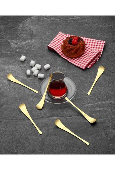 Koleksiyon 6'lı Altın Çay Kaşığı Seti Koleksiyon 6'lı Altın Çay Kaşığı Seti