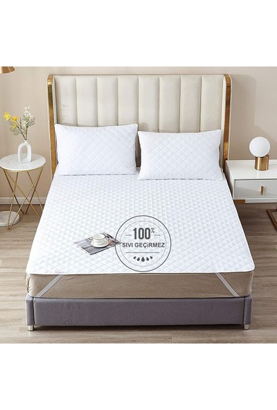 Mobee Çift Kişilik Su Geçirmez 150 cm x 200 cm Kapitone Lastikli Yatak Koruyucu Alez Mobee Çift Kişilik Su Geçirmez 150 cm x 200 cm Kapitone Lastikli Yatak Koruyucu Alez