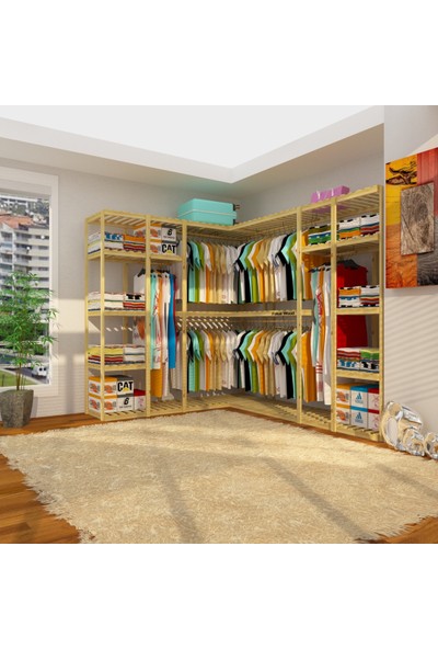 Fokai Wood Detalle - Açık Ahşap El Yapımı Gardırop Elbise Dolabı Fokai Wood Detalle - Açık Ahşap El Yapımı Gardırop Elbise Dolabı