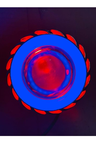 Monero Motosiklet Angel Far Pervane Model Mavi-Kırmızı Tek Monero Motosiklet Angel Far Pervane Model Mavi-Kırmızı Tek