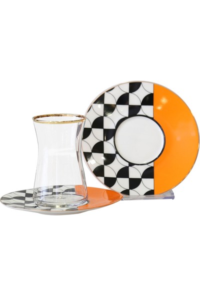 Lucky Art Oval Shape 6 Lı Çay Takımı