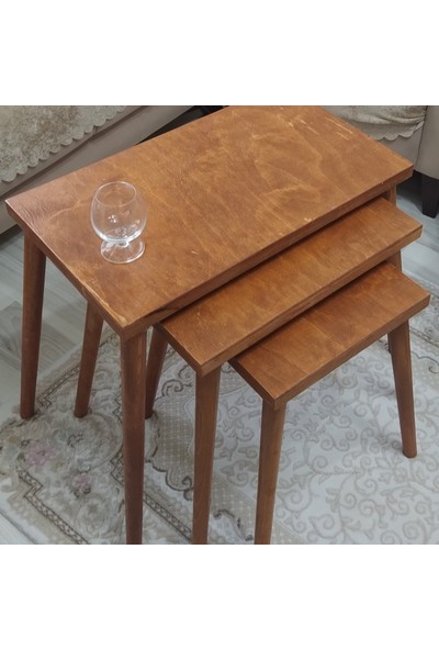 Çınar 3 Lü Zigon Sehpa Takımı Ahşap