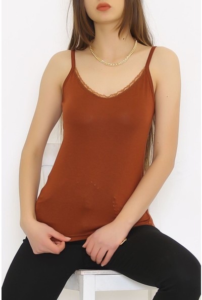 İsunstore Ip Askılı Dantelli Atlet Tarçın - 1645.1095.