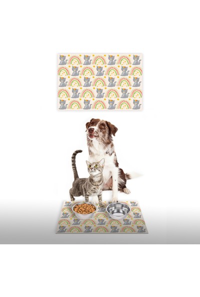Water Food Kedi Köpek Gökkuşağı Lacivert Dijital Baskılı 35X50 Dekoratif Çok Amaçlı Mama Altlığı Mama Paspası Water Food Kedi Köpek Gökkuşağı Lacivert Dijital Baskılı 35X50 Dekoratif Çok Amaçlı Mama Altlığı Mama Paspası