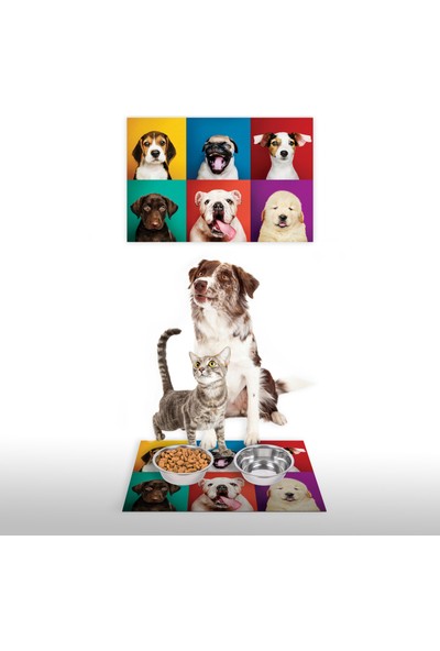 Water Food Kedi Köpek Pop Art Desenli Dijital Baskılı 35X50 Dekoratif Çok Amaçlı Mama Altlığı Mama Paspası Water Food Kedi Köpek Pop Art Desenli Dijital Baskılı 35X50 Dekoratif Çok Amaçlı Mama Altlığı Mama Paspası
