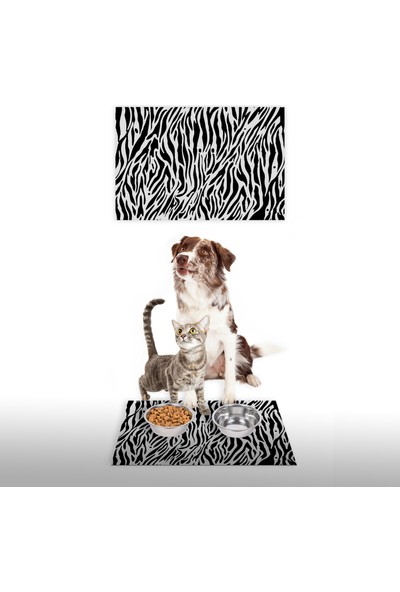 Water Food Kedi Köpek Zebra Desenli Dijital Baskılı 35X50 Dekoratif Çok Amaçlı Mama Altlığı Mama Paspası Water Food Kedi Köpek Zebra Desenli Dijital Baskılı 35X50 Dekoratif Çok Amaçlı Mama Altlığı Mama Paspası