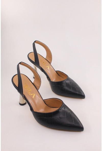 Papistil Sivri Burun Arka Açık Bant Detaylı Topuklu Ayakkabı Papistil Sivri Burun Arka Açık Bant Detaylı Topuklu Ayakkabı