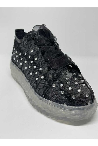Feles Kadın Tül Spor Abiye Ayakkabı 68-3300-22Y Siyah Feles Kadın Tül Spor Abiye Ayakkabı 68-3300-22Y Siyah