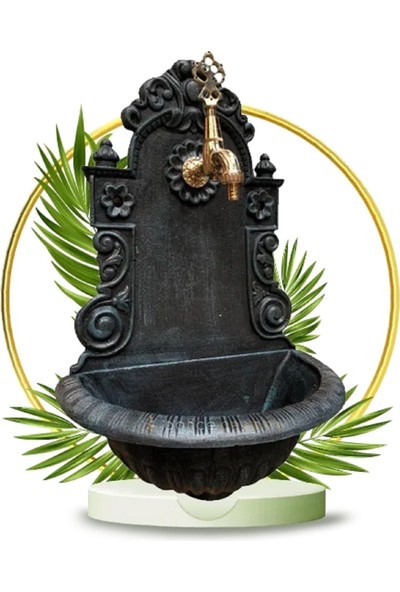 Yamanlar Demir Döküm Rumi Çiçek Kabartmalı Bahçe Çeşmesi