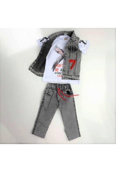 Alg 3lü Yazlık Takım Tişörtlü Yelekli Kot Pantolun