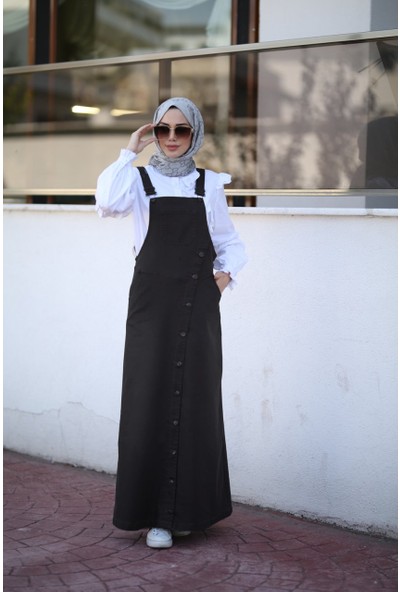 Neways Yan Düğmeli Salopet Siyah Neways 2234 Neways Yan Düğmeli Salopet Siyah Neways 2234