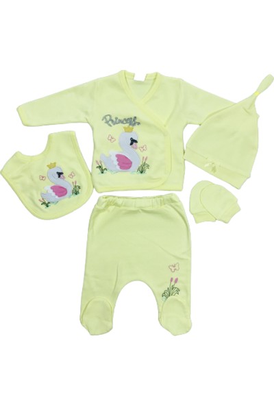 Princess Baskılı Kuğulu 5'li Set 0-3 Ay