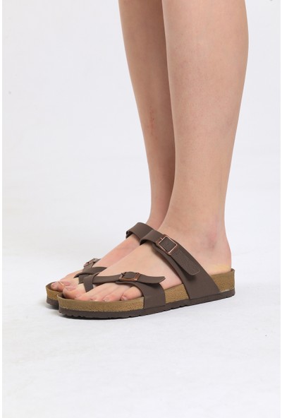 Sivarro Kahve Triss Parmak Arası Terlik