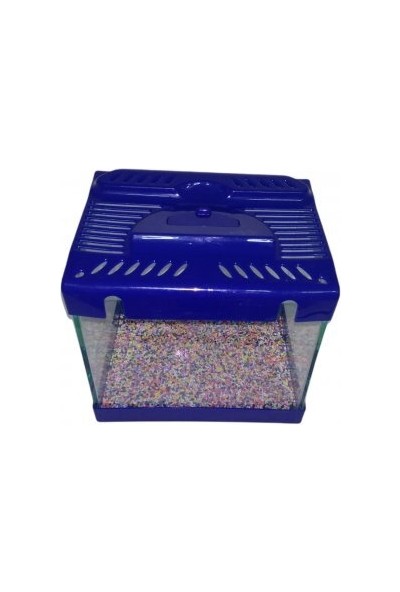 Girist Pet Mavi Renkli Mini Akvaryum 23X20X14,5 cm Girist Pet Mavi Renkli Mini Akvaryum 23X20X14,5 cm