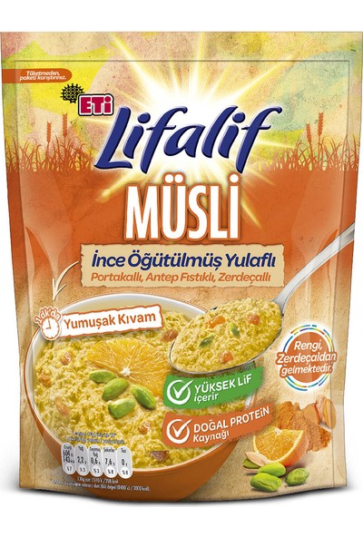 Eti Lifalif Ince Öğütülmüş Müsli Zerdeçallı 250 G Eti Lifalif Ince Öğütülmüş Müsli Zerdeçallı 250 G