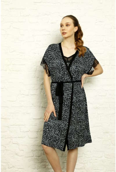 Confeo Leopar Kuşaklı Sabahlık-Kimono Confeo Leopar Kuşaklı Sabahlık-Kimono